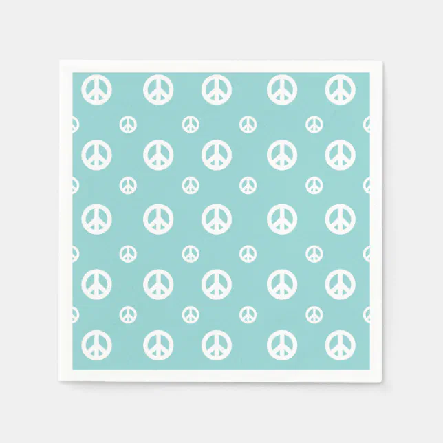 Two Groovy Retro Boy peace sign birthday Paper Pla Napkins | Zazzle