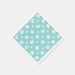 Two Groovy Retro Boy peace sign birthday Paper Pla Napkins | Zazzle