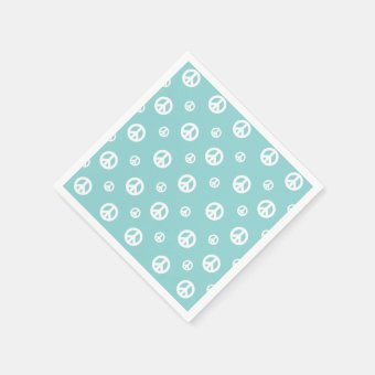 Two Groovy Retro Boy peace sign birthday Paper Pla Napkins | Zazzle