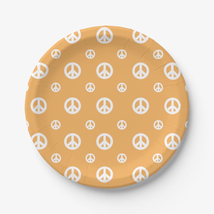 Two Groovy Retro Boy peace sign birthday Paper Pla Paper Plates | Zazzle