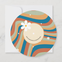 Two Groovy Retro Vinyl Record Girl's 2nd Birthday Invitation | Zazzle