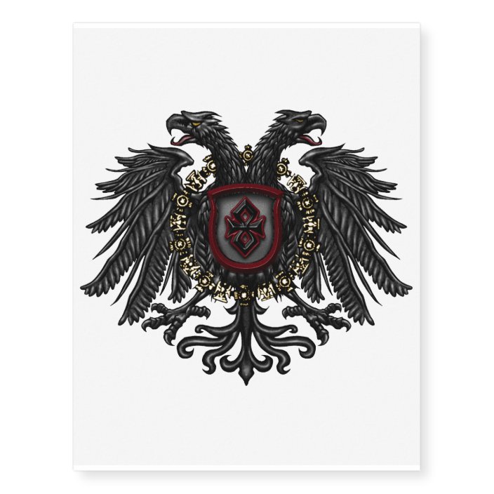 Two-Headed Phoenix Crest Ænigma Graphic Design Temporary Tattoos ...