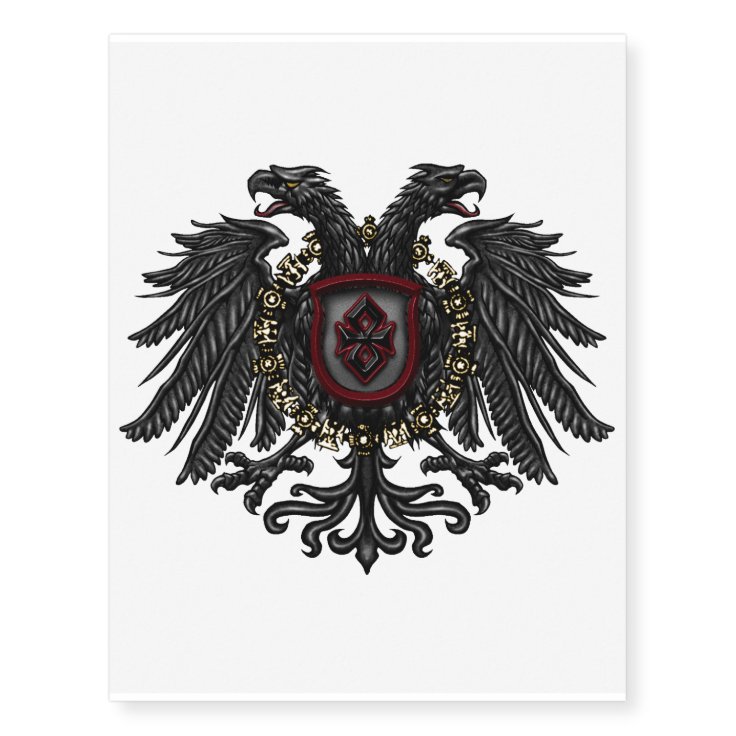 Two-Headed Phoenix Crest Ænigma Graphic Design Temporary Tattoos | Zazzle