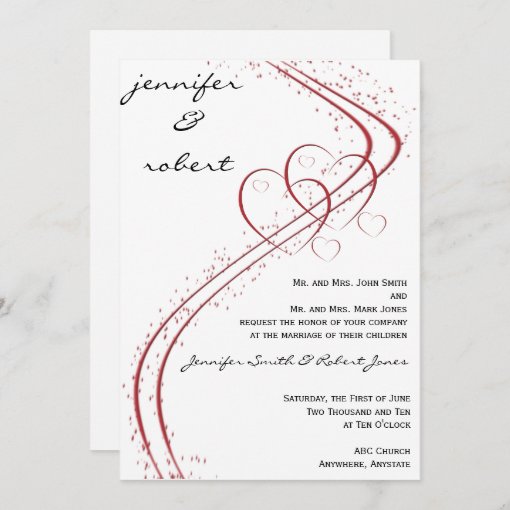Two Hearts as One Invitation | Zazzle