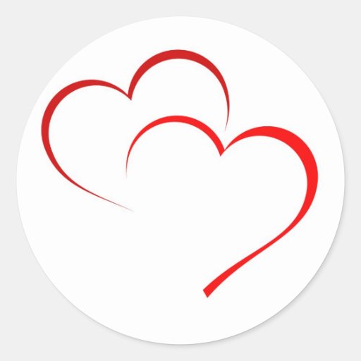 Two Hearts as One Classic Round Sticker | Zazzle