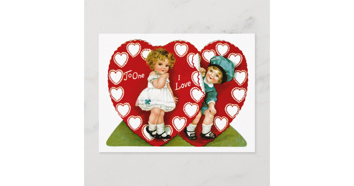 Two Hearts Holiday Postcard | Zazzle