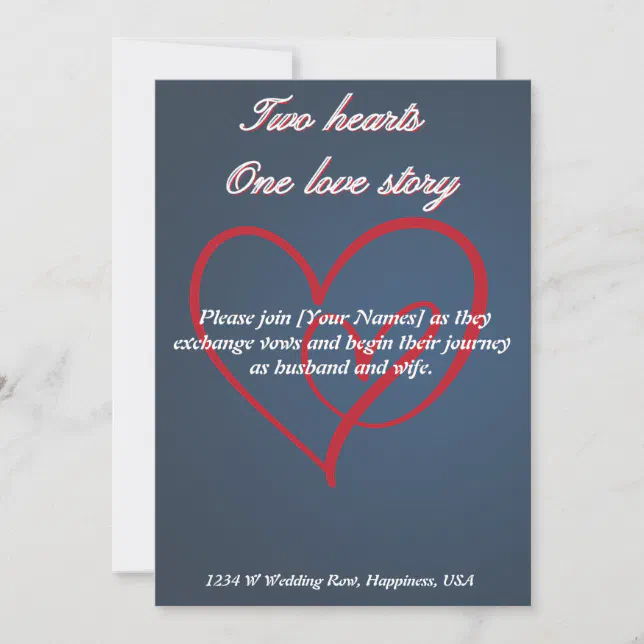 Two Hearts One Love Story Invitation | Zazzle