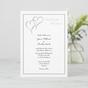 Two Hearts One Love Wedding Invitations | Zazzle