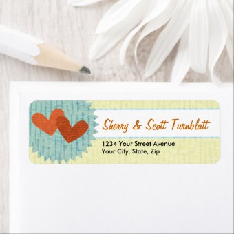 Two Hearts Personalized Return Address Labels | Zazzle