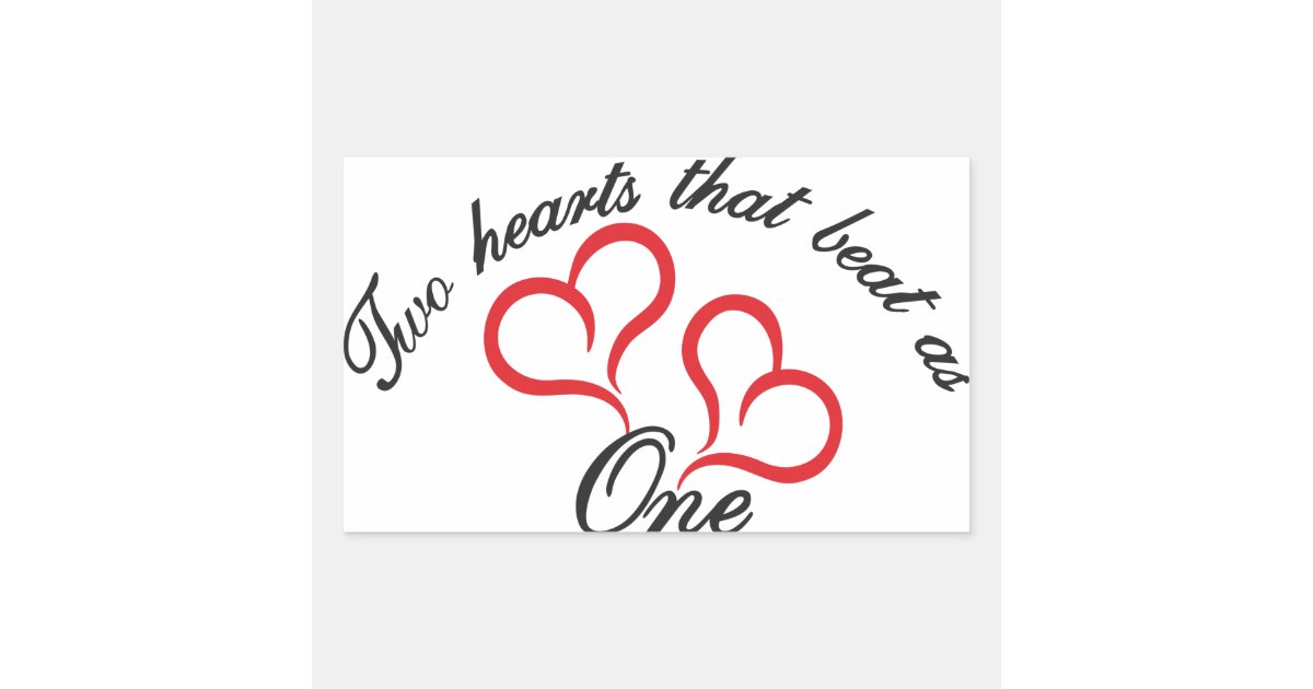Two Hearts That Beat as One Rectangular Sticker | Zazzle
