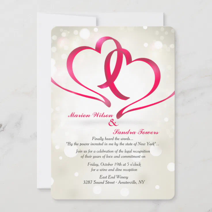 Two Hearts United Invitation | Zazzle