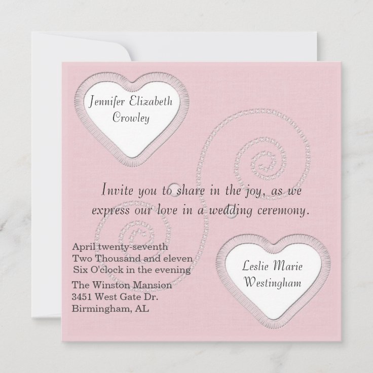 Two Hearts Wedding Invitation | Zazzle