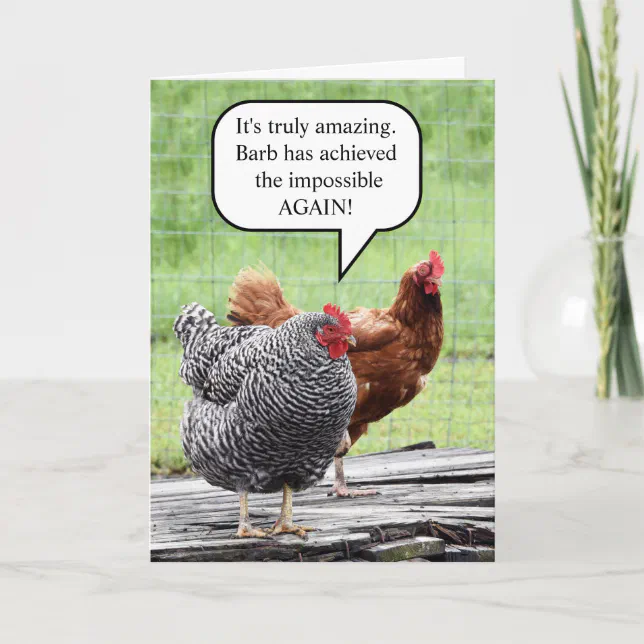 Two Hens Happy Birthday Humor Card | Zazzle