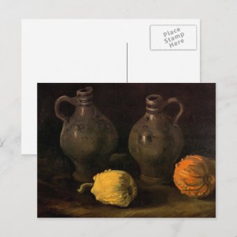 Two Jars and Two Pumpkins by Van Gogh Postcard | Zazzle