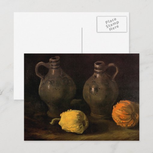 Two Jars and Two Pumpkins by Van Gogh Postcard | Zazzle