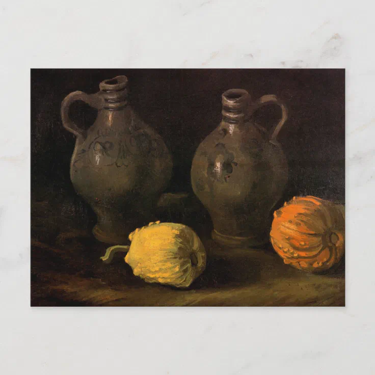 Two Jars and Two Pumpkins by Van Gogh Postcard | Zazzle