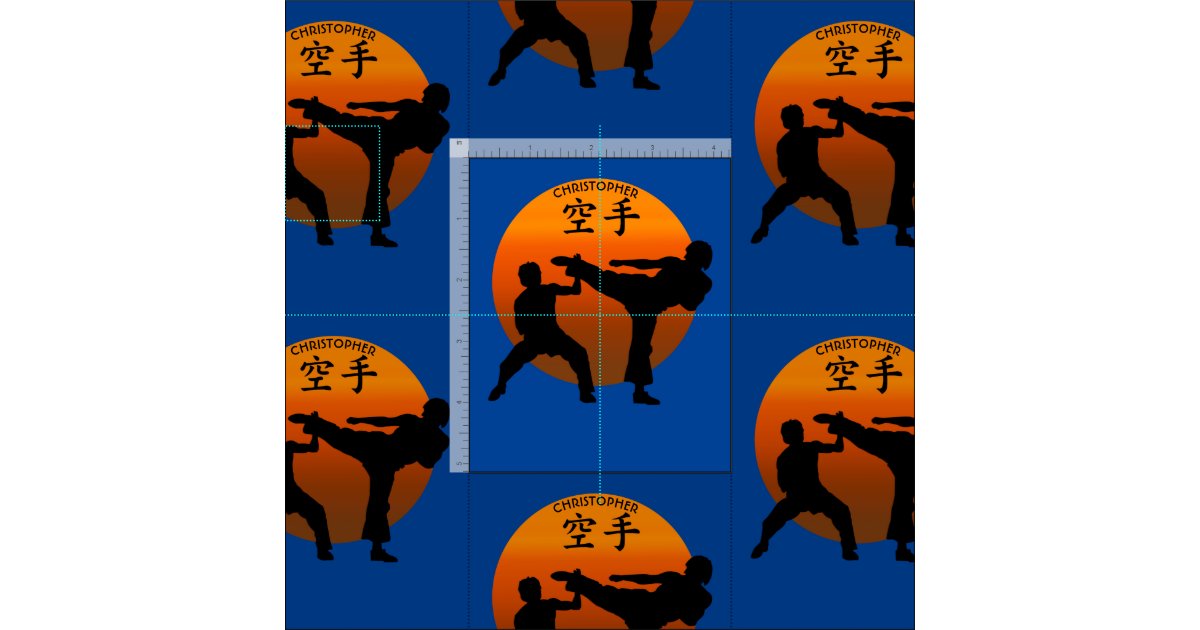 Two Karate Fighters With Rising Sun Fabric | Zazzle