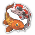 Two Koi Carp Fish Friends Swimming Cartoon Sticker | Zazzle