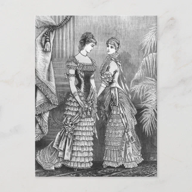 "Two Ladies in Evening Dress" Postcard | Zazzle