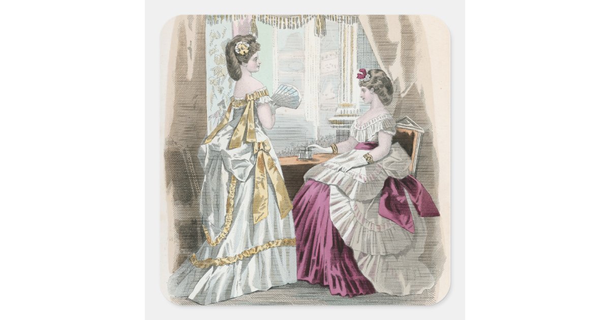 Two Ladies Square Sticker | Zazzle