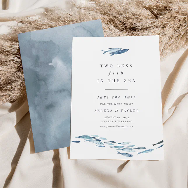 Two Less Fish in The Sea Nautical Save The Date | Zazzle
