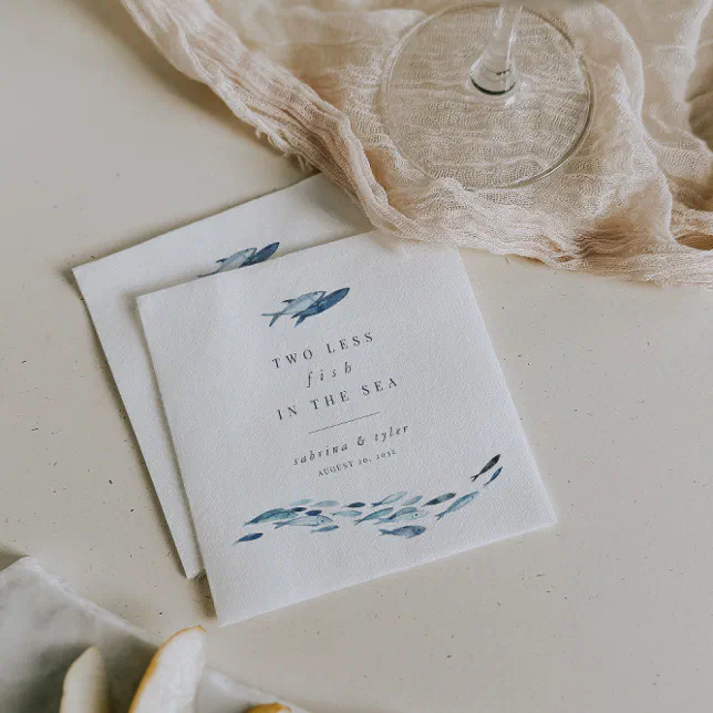 Two Less Fish in The Sea Personalized Napkins | Zazzle