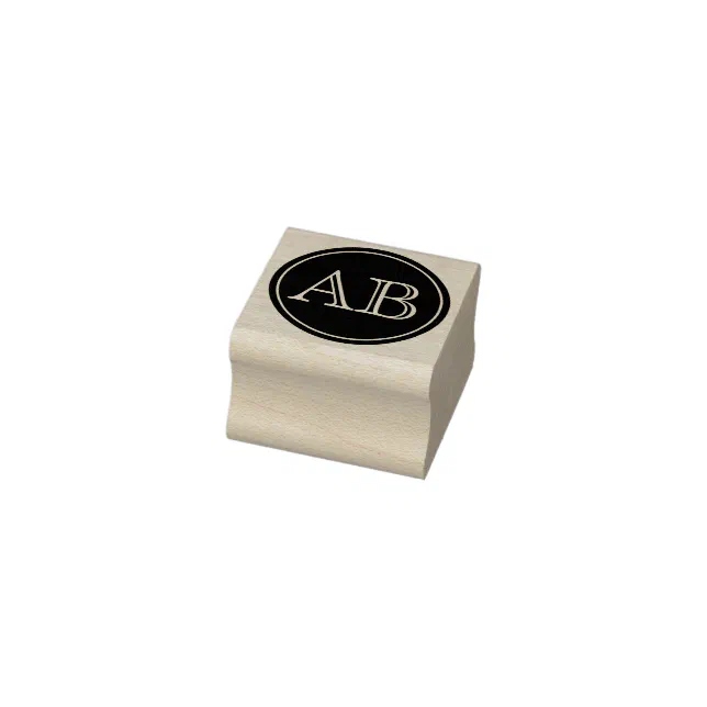 Two letter monogram seal rubber stamp | Zazzle