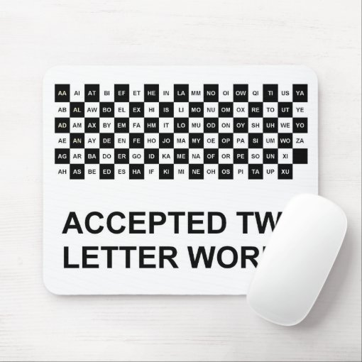 Two letter words mouse pad US version | Zazzle