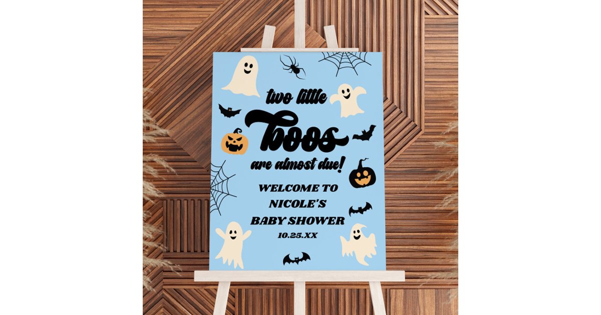 Two Little Boos Twins Baby Shower Welcome Sign | Zazzle