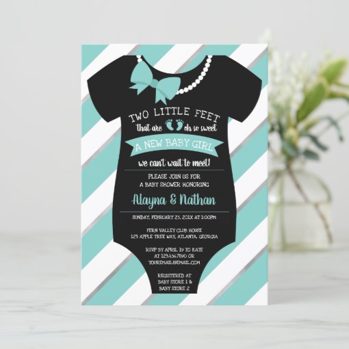 Two Little Feet Baby Shower Invitation | Zazzle