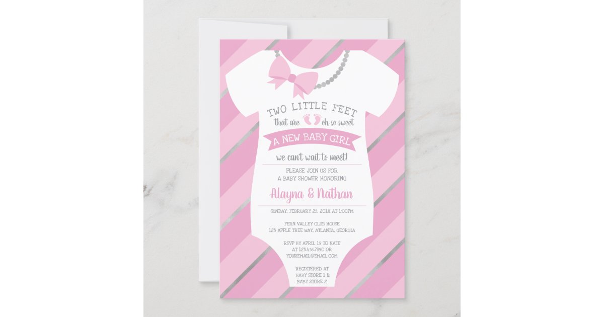 Two Little Feet Baby Shower Invitation | Zazzle