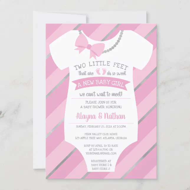 Two Little Feet Baby Shower Invitation | Zazzle