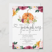 Two little pumpkins are on the way baby shower invitation | Zazzle
