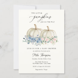 Two Little Pumpkins Baby Shower Invitation | Zazzle