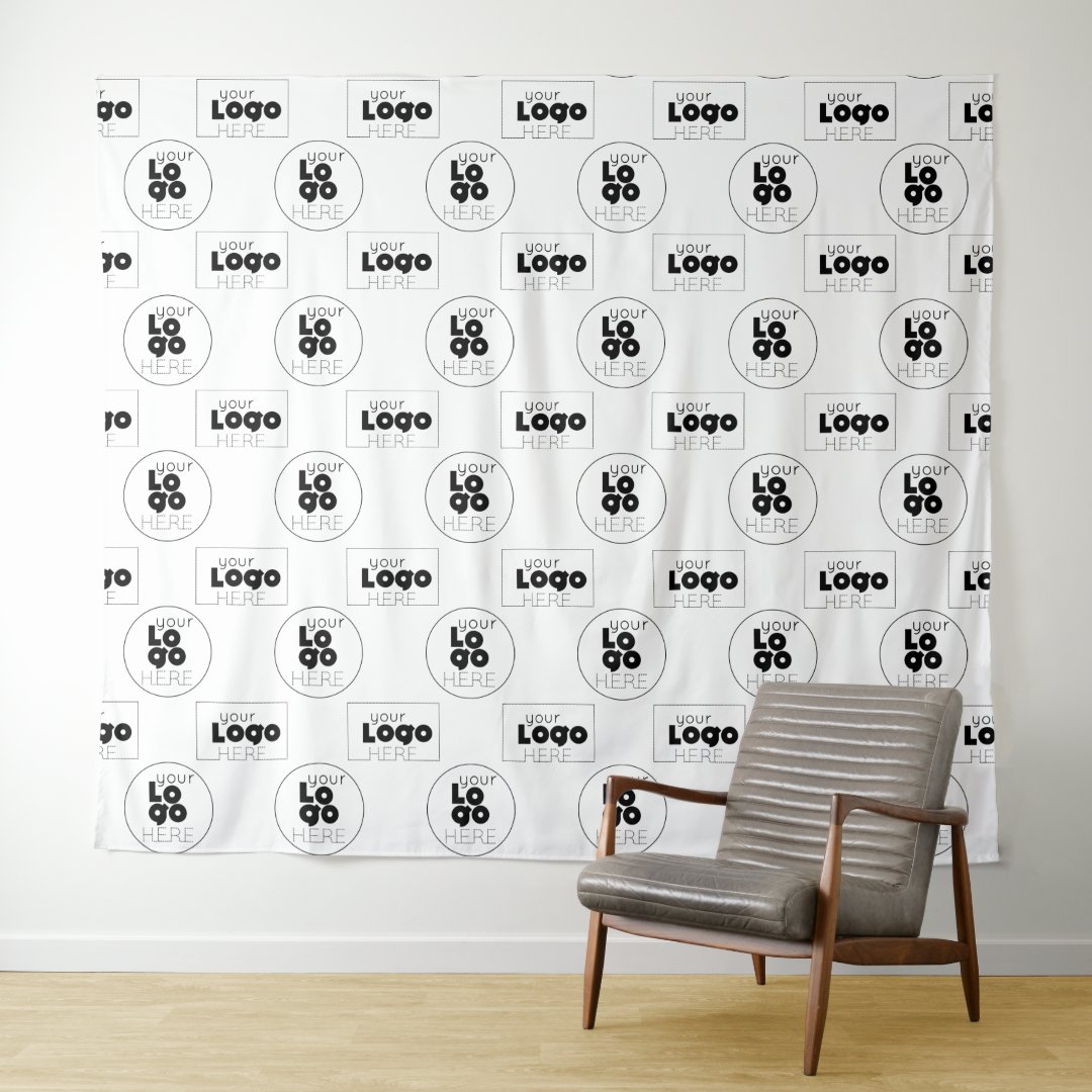 Two Logo Step and Repeat Photo Booth Backdrop | Zazzle