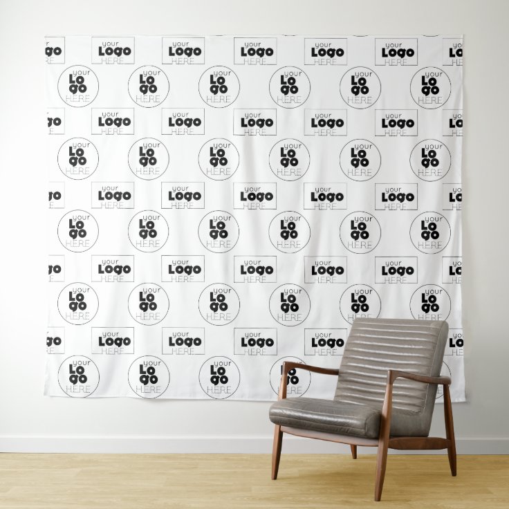 Two Logo Step and Repeat Photo Booth Backdrop | Zazzle