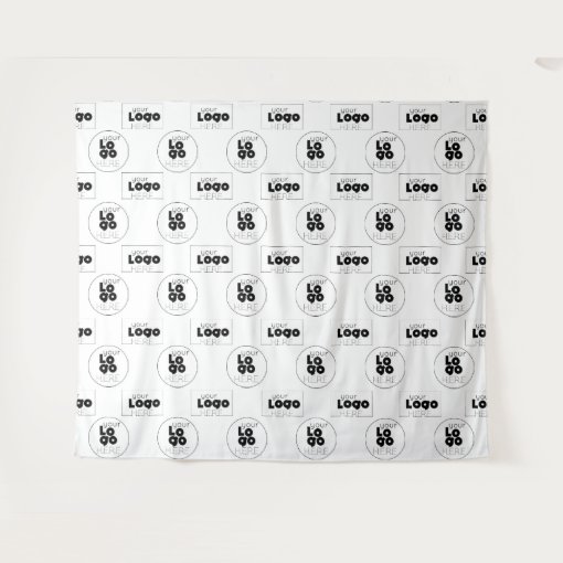 Two Logo Step and Repeat Photo Booth Backdrop | Zazzle