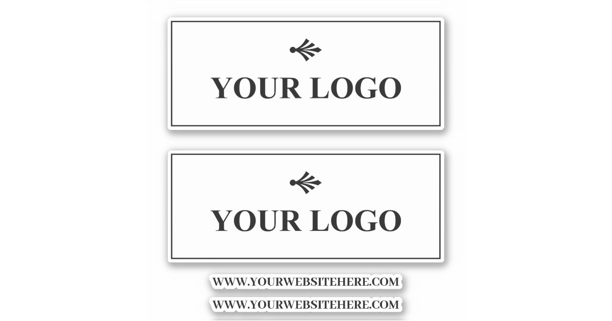 Two Logos & Two Texts Your Business Sticker | Zazzle