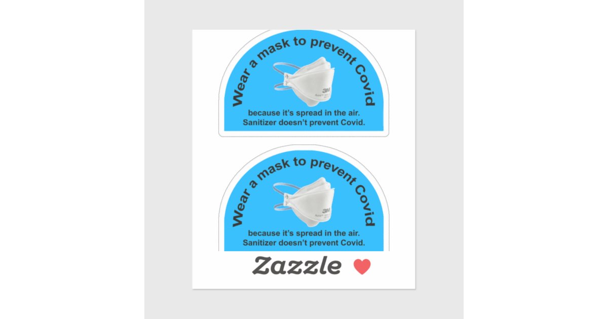 Two mask instead of sanitizer vinyl stickers | Zazzle