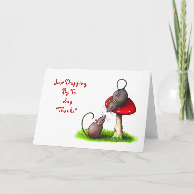Two Mice And Toadstool: Saying Thanks: Arthank Thank You Card | Zazzle