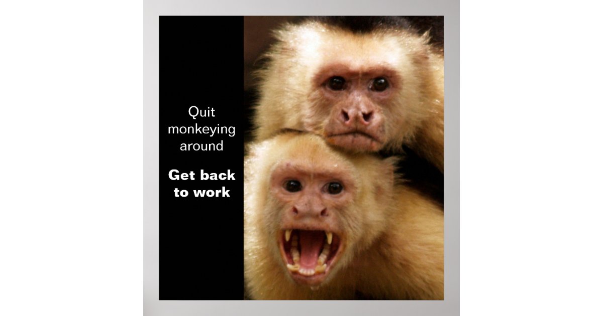 Two Monkeys Motivational Poster | Zazzle