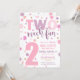 Two Much Fun Birthday Invitation 2nd Birthday Girl | Zazzle
