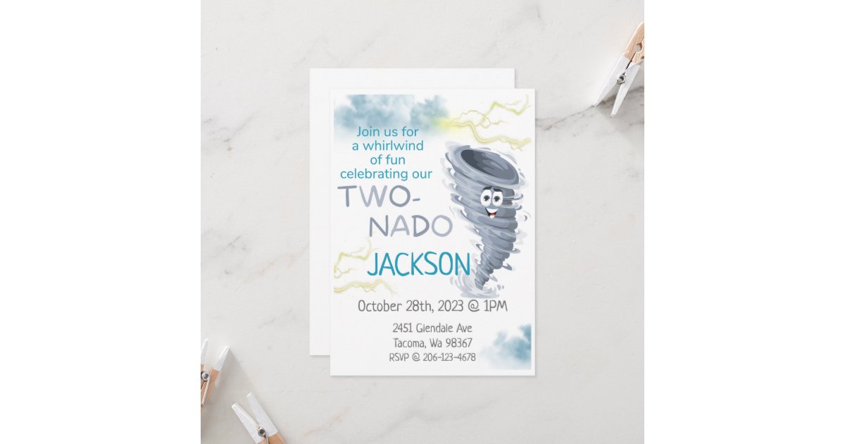 Two-Nado Birthday Invitation | Zazzle