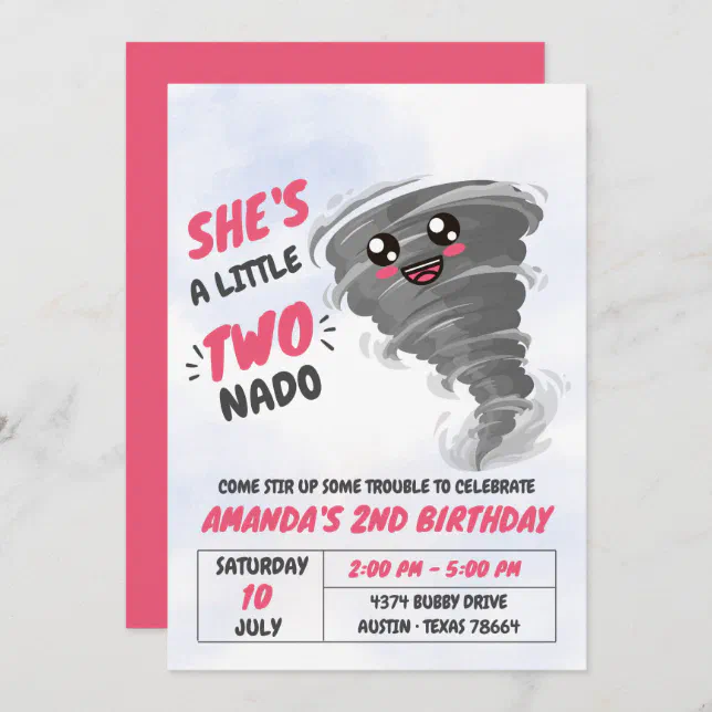 Two-Nado Tornado Second Birthday Party Invitation | Zazzle