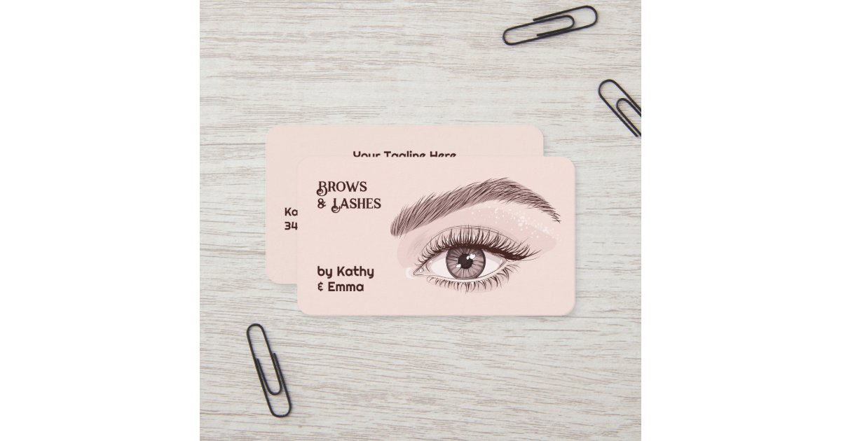 Two Names Brows Lashes Business Card | Zazzle