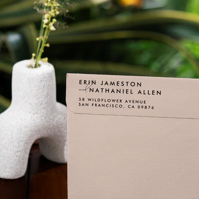 Two Names & Handwriting Modern Return Address Self-inking Stamp | Zazzle