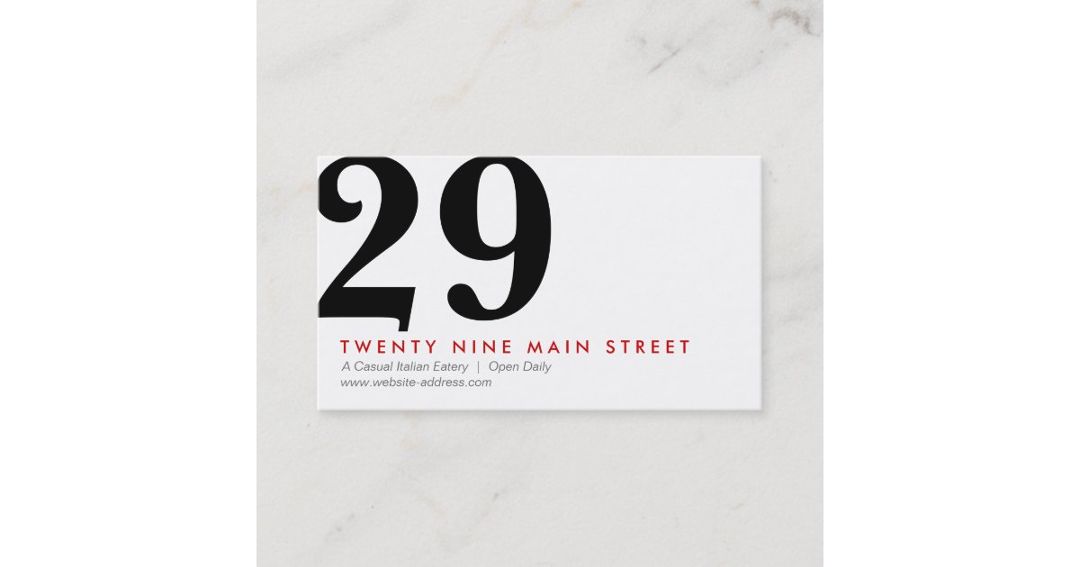 TWO NUMBERS LOGO Designer Business Card | Zazzle