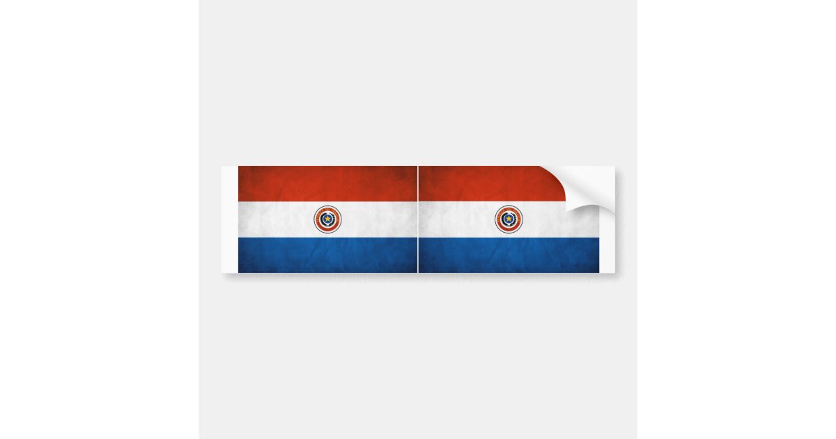 TWO Paraguay National Flag Bumper Sticker | Zazzle