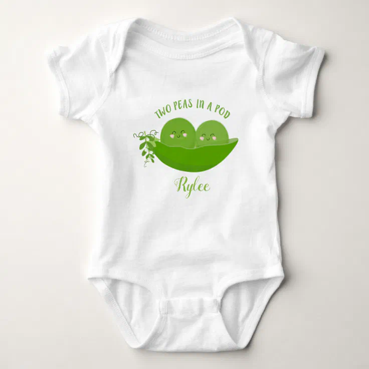 Two Peas in a Pod 1st Birthday Twins Baby Bodysuit | Zazzle