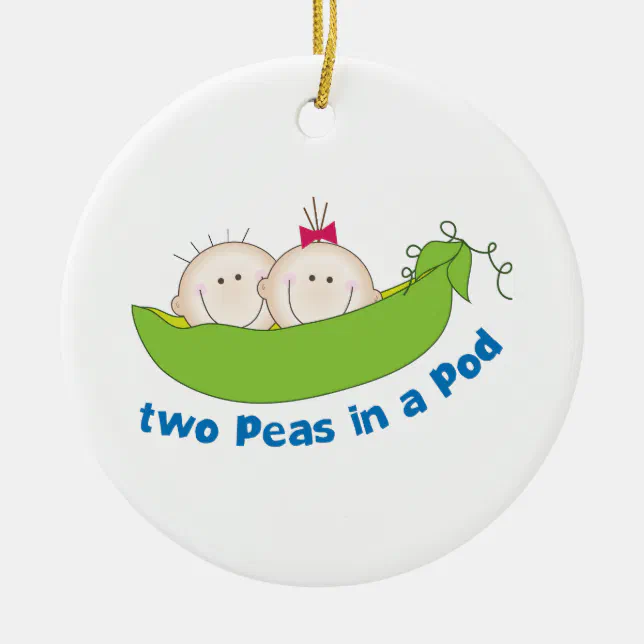 Two Peas In A Pod Ceramic Ornament | Zazzle